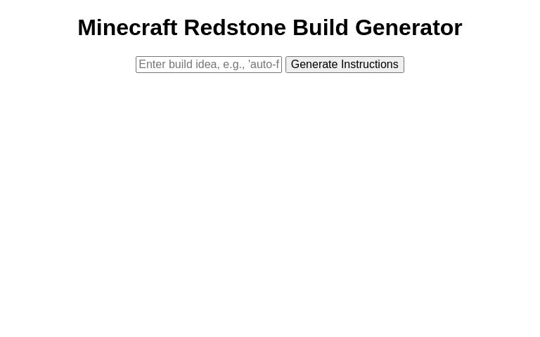 Minecraft Redstone Build Generator