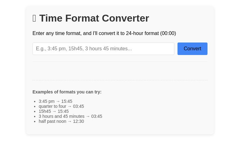 ⏱️ Time Format Converter ― Perchance Generator