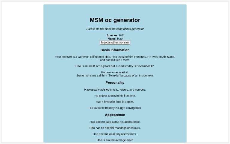 MSM oc generator