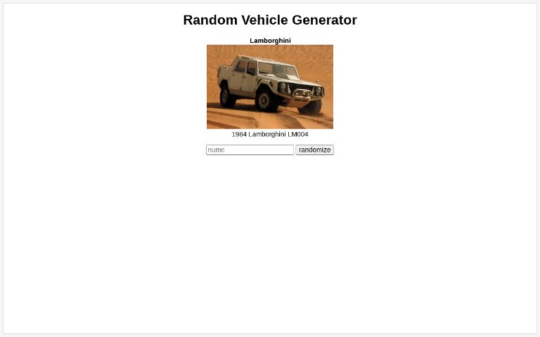 Random Vehicle Generator