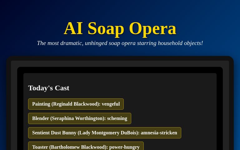 AI Soap Opera ― Perchance Generator