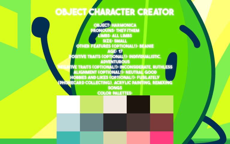 object character creator ― Perchance Generator