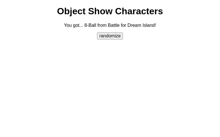 Object Show Characters ― Perchance Generator