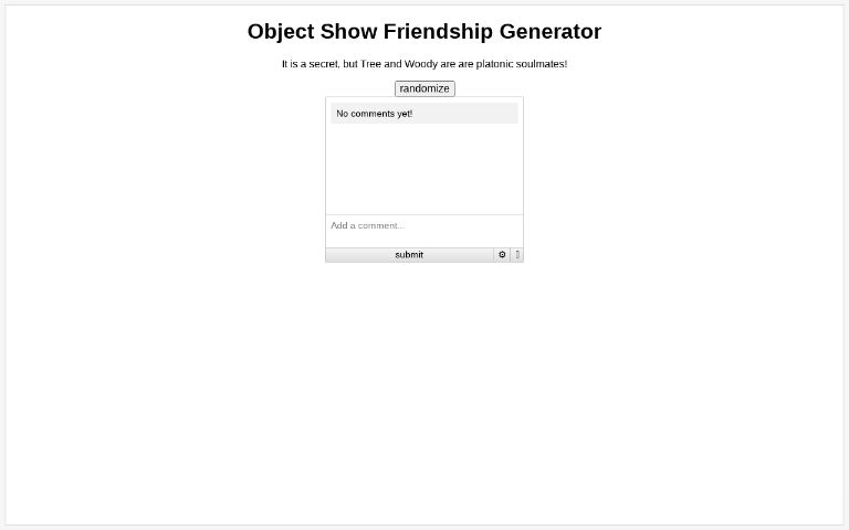 Object Show Friendship Generator