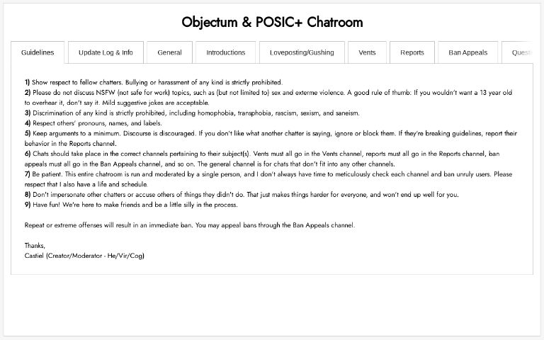 Objectum & POSIC+ Chatroom ― Perchance Generator