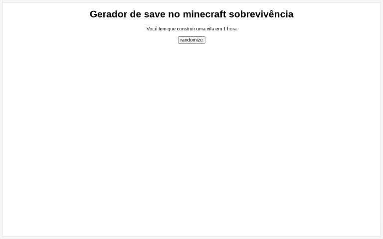 Gerador de save no minecraft sobrevivência ― Perchance Generator