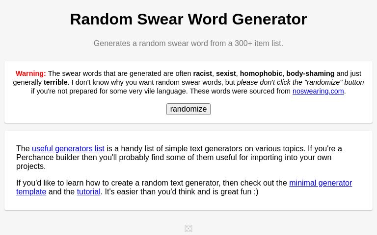 Random Swear Word Generator