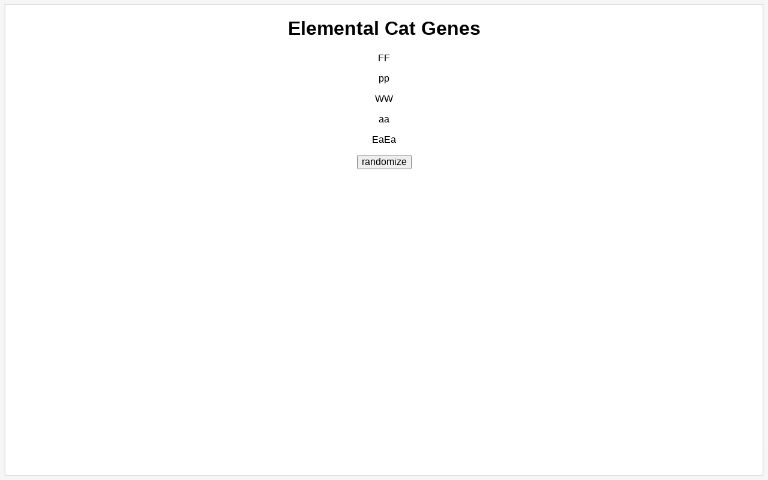 Elemental Cat Genes ― Perchance Generator