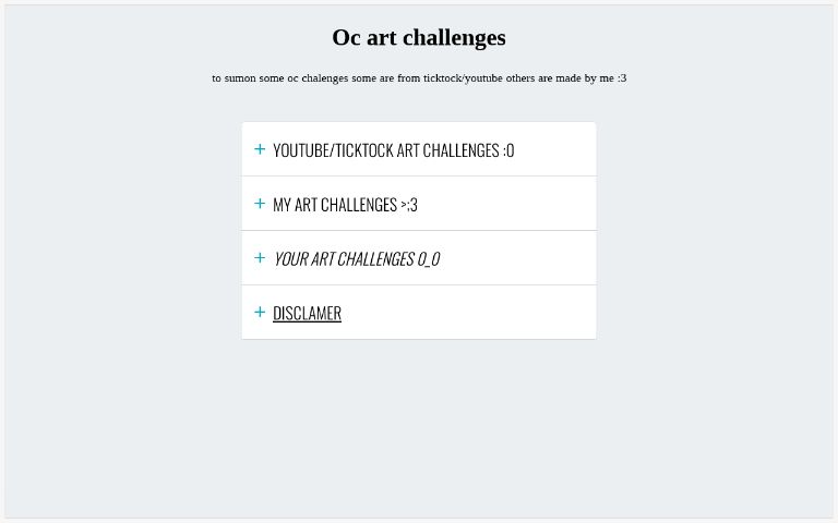 Oc art challenges ― Perchance Generator