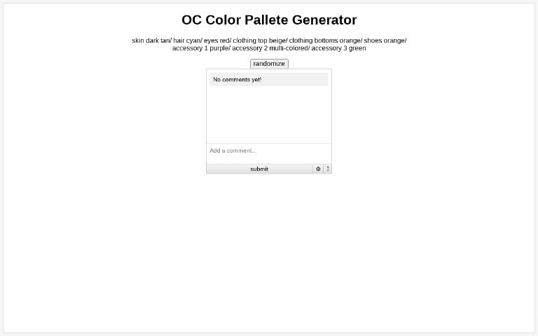 OC Color Pallete Generator