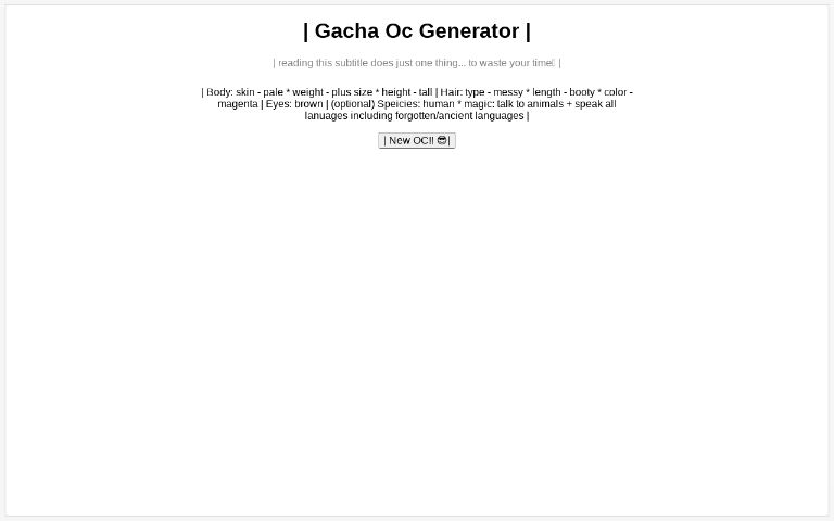 Gacha Oc Generator