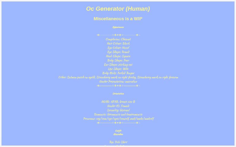 Oc Generator (Human)
