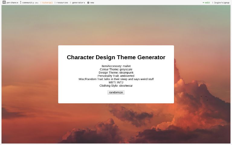 Character Design Theme Generator
