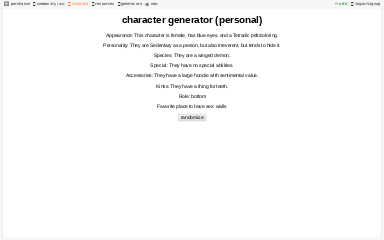 character generator (personal)