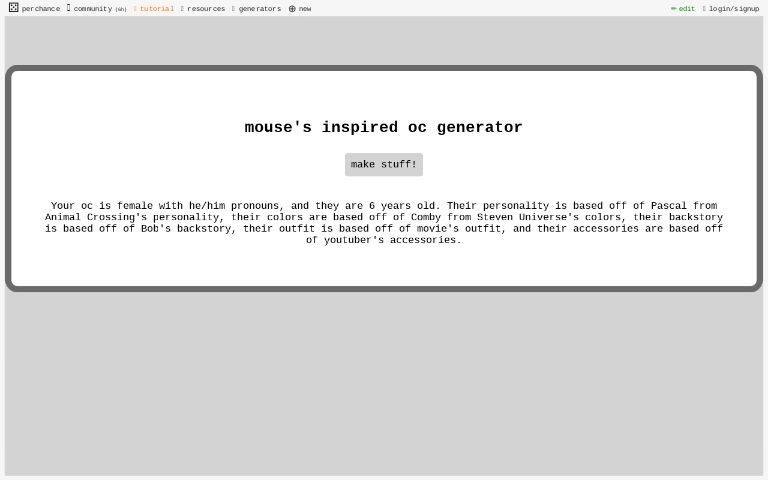 Mouse's Inspired OC Generator