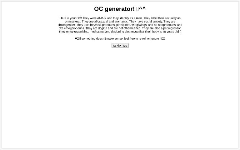 OC generator! 🌈^^