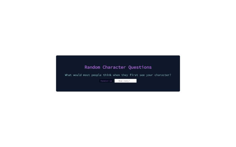 Random Character Questions ― Perchance Generator