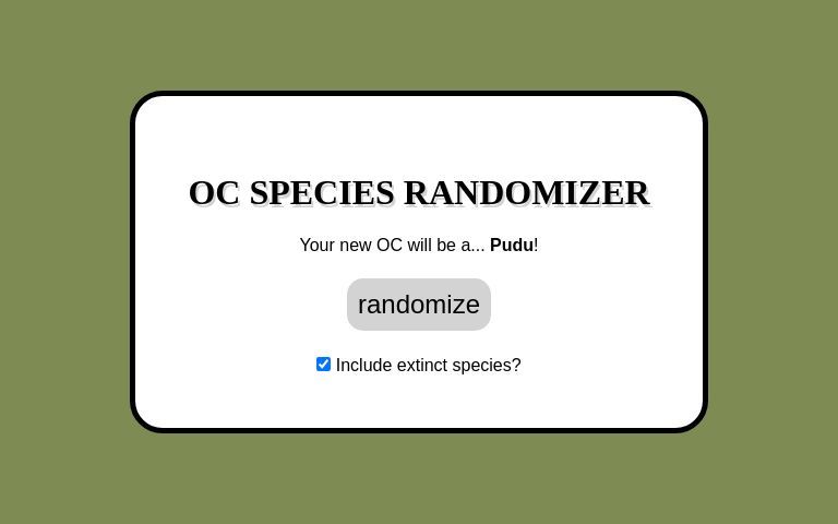 OC SPECIES RANDOMIZER ― Perchance Generator