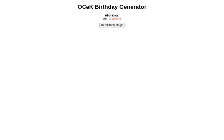 OCaK Birthday Generator
