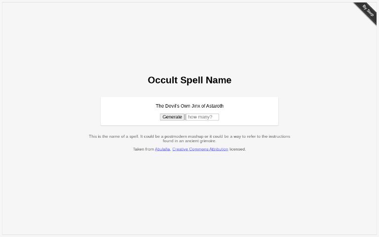 Occult Spell Name ― Perchance Generator