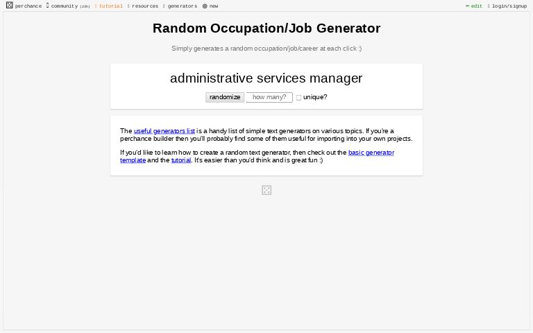 Random Occupation/Job Generator
