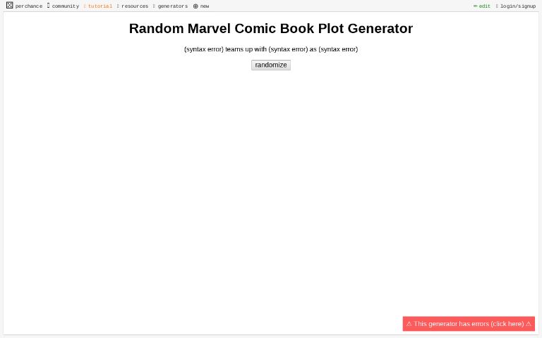 Random Marvel Comic Book Plot Generator