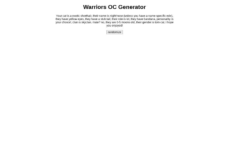 Warriors OC Generator