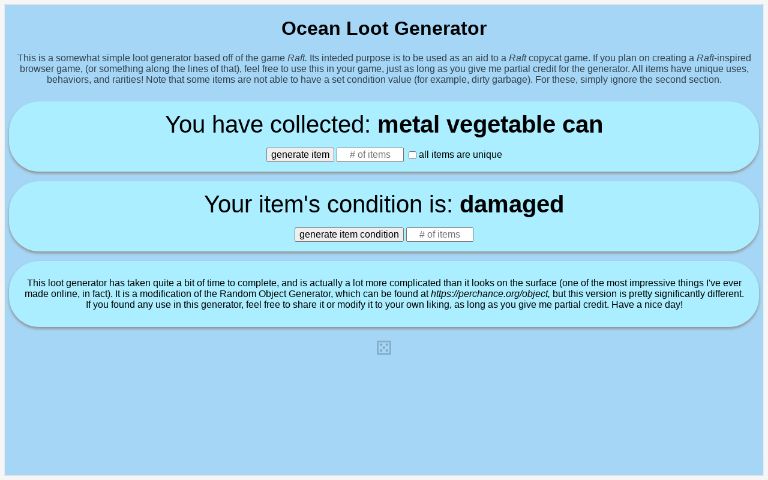 Ocean Loot Generator