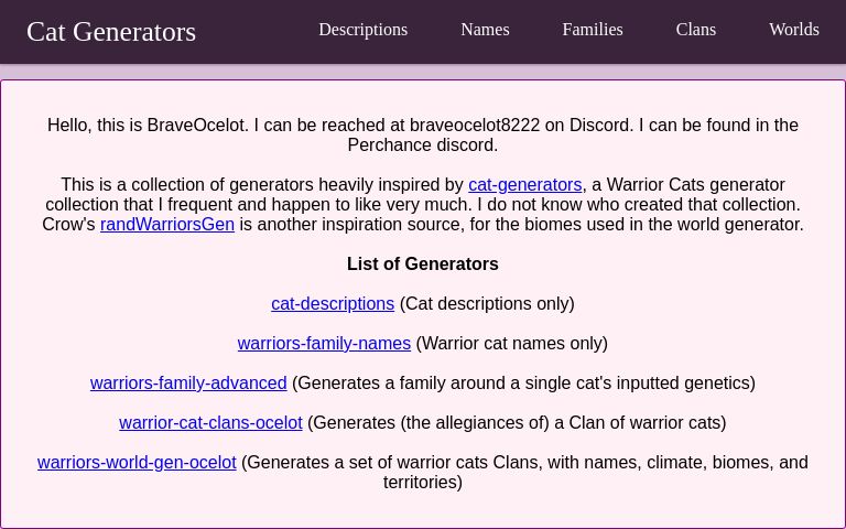 Ocelot Cat Generator Hub