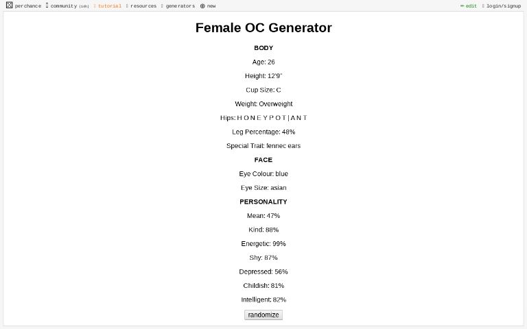 Female OC Generator