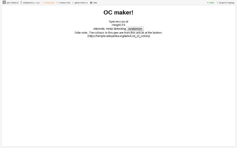 OC maker! ― Perchance Generator