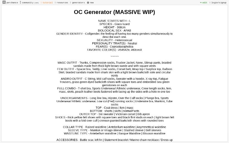 OC Generator (MASSIVE WIP)