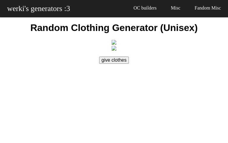 Random Clothing Generator (Unisex)