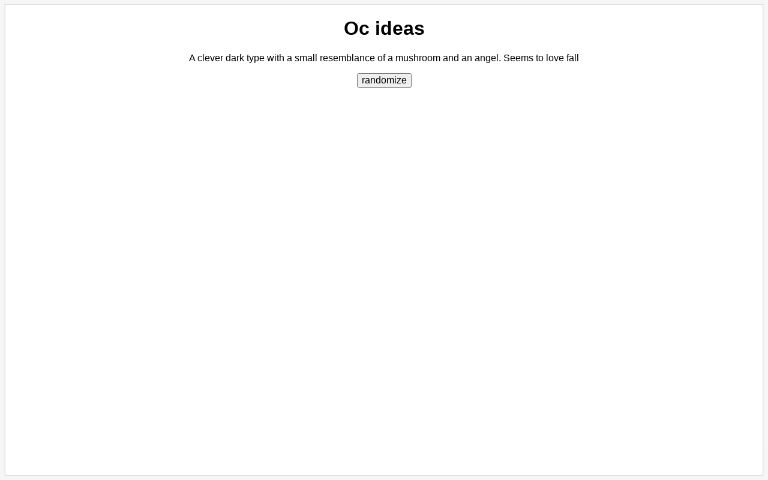 Oc ideas ― Perchance Generator