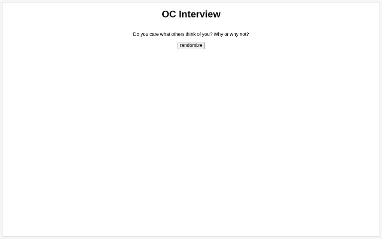 OC Interview ― Perchance Generator