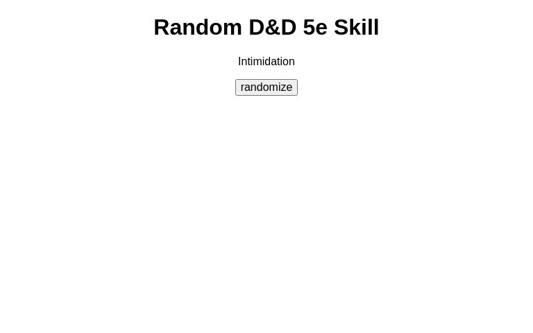 Random D&D 5e Skill ― Perchance Generator