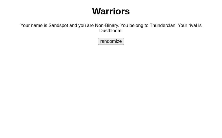 Warriors ― Perchance Generator