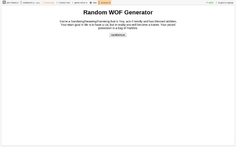 Random WOF Generator