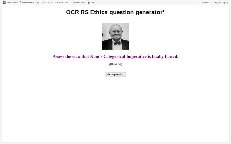 OCR RS Ethics question generator*