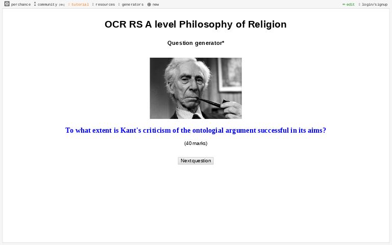 OCR RS A level Philosophy of Religion ― Perchance Generator