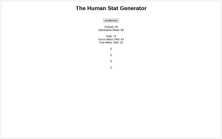 The Human Stat Generator