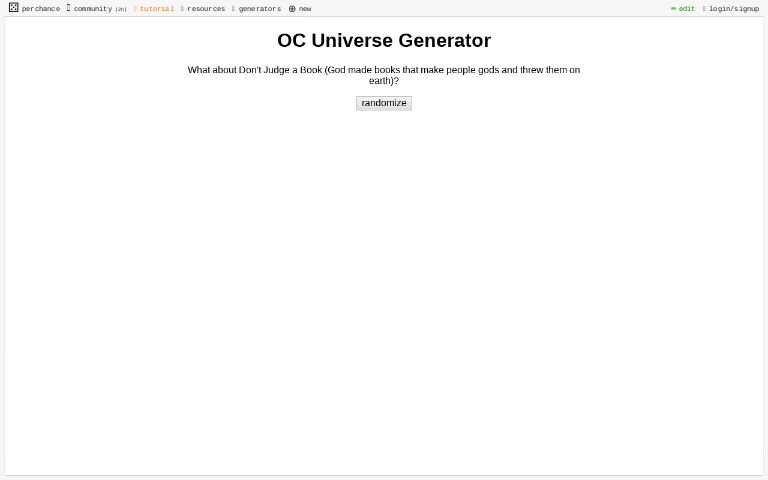 OC Universe Generator