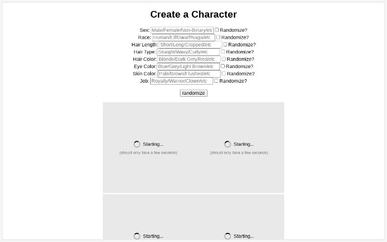 Create a Character ― Perchance Generator