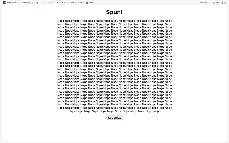 Spun! ― Perchance Generator