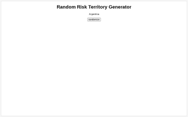 Random Risk Territory Generator