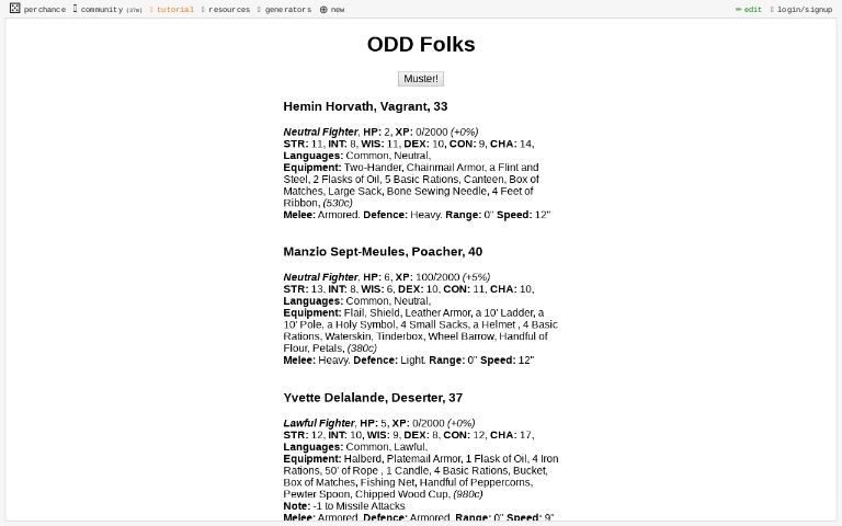 ODD Folks ― Perchance Generator