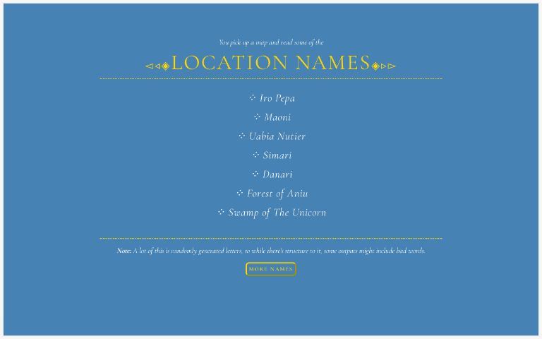 Odedrama Location Name Generator