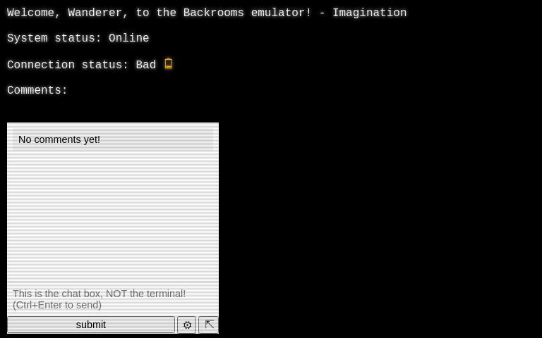 The Backrooms Emulator ― Perchance Generator