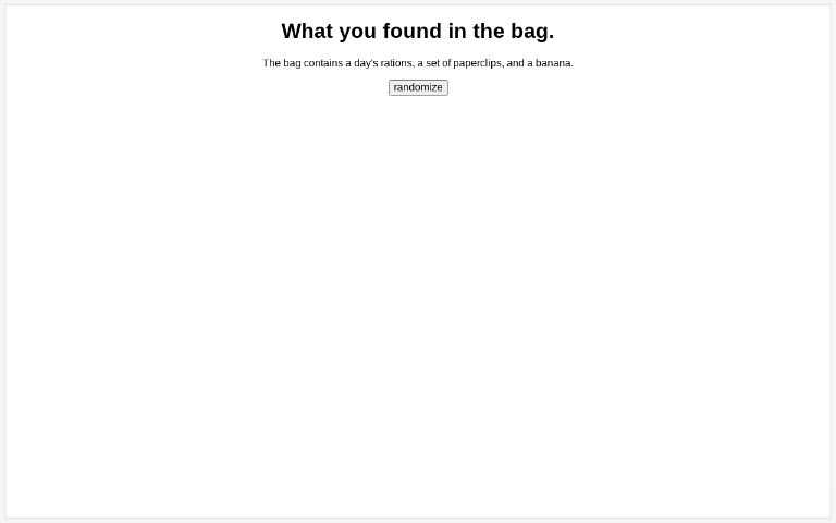 What you found in the bag. ― Perchance Generator