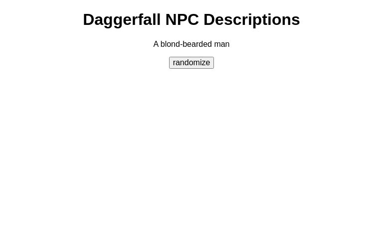 Daggerfall NPC Descriptions ― Perchance Generator